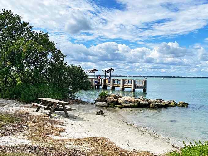 This secluded picnic area offers a peaceful retreat with water views that turn even a simple sandwich into a gourmet experience.