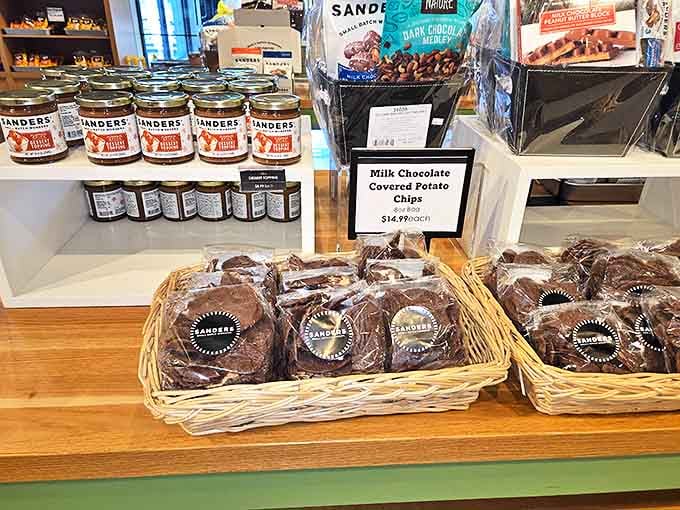 Product displays at Sanders don't just sell candy &ndash; they tell stories of Michigan traditions, family gatherings, and the perfect hostess gift.