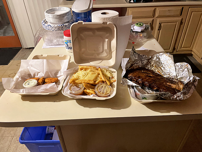 The takeout spread that makes your car smell like heaven and tests your willpower not to pull over and feast before reaching home.