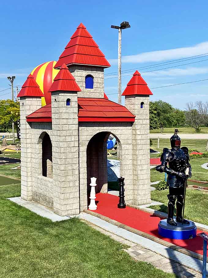 The Crazy Castle mini-golf feature proves that even royalty appreciates a good putt-putt challenge. Knights have witnessed countless three-putts from just feet away.