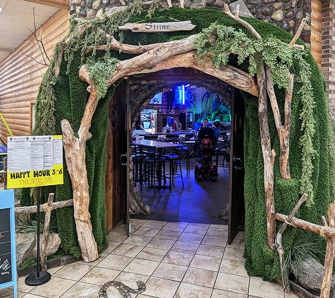 Walking through this hobbit-hole entrance feels like stepping into a fantasy adventure before your movie.