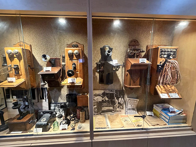 These antique telephones required actual finger strength to operate &ndash; the original CrossFit for your dialing digit.