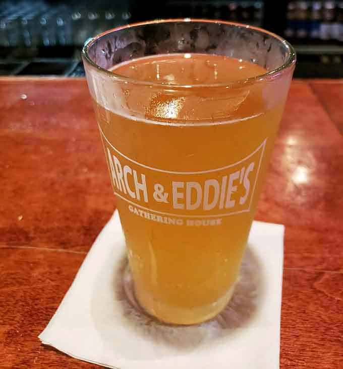 Local craft brews served in signature glassware pair perfectly with whatever deliciousness you've ordered from the kitchen.