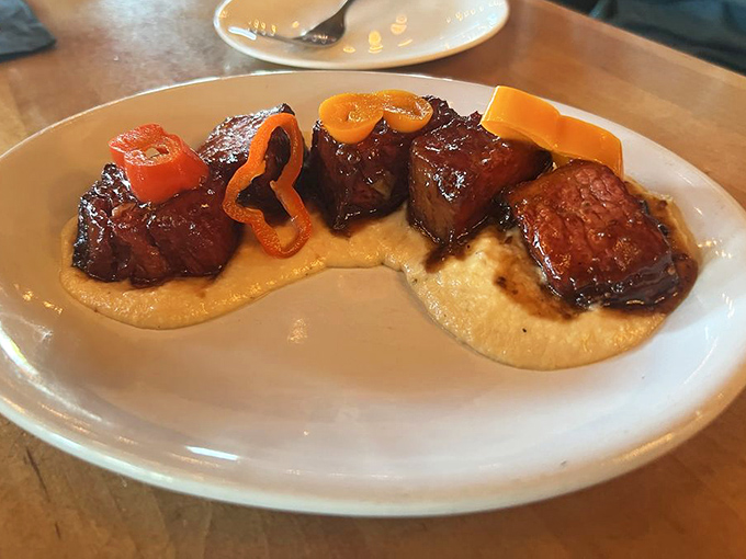 BBQ brisket bites offer the perfect starter &ndash; tender beef with sweet-smoky glaze atop a creamy base that balances the richness.