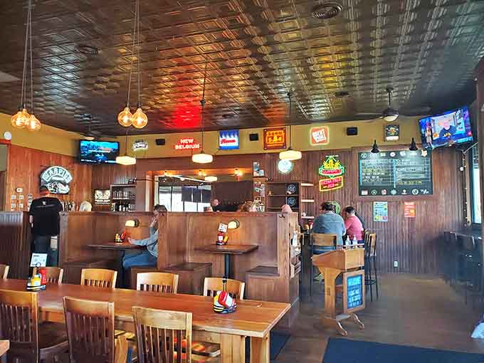 The dining room buzzes with happy conversations and the universal sound of people enjoying really, really good food together.