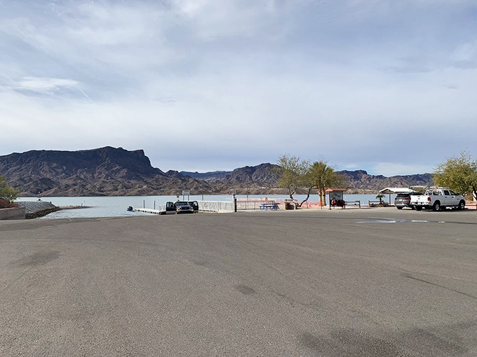 The boat ramp &ndash; where desert dwellers transition to lake life with surprising efficiency. From dust to splash in under two minutes!