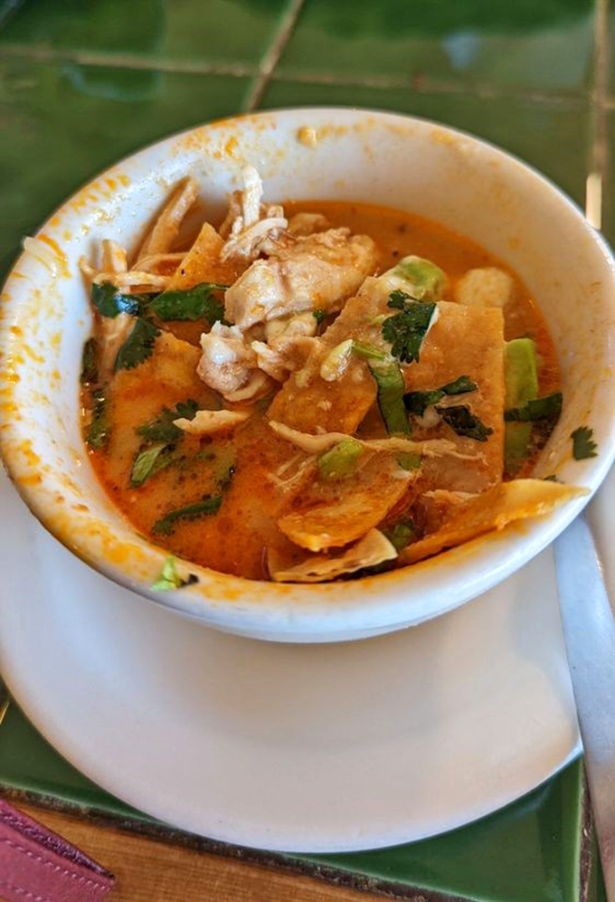 Chicken tortilla soup that warms the soul &ndash; a rich broth filled with tender chicken, crispy tortilla strips, and fresh cilantro.