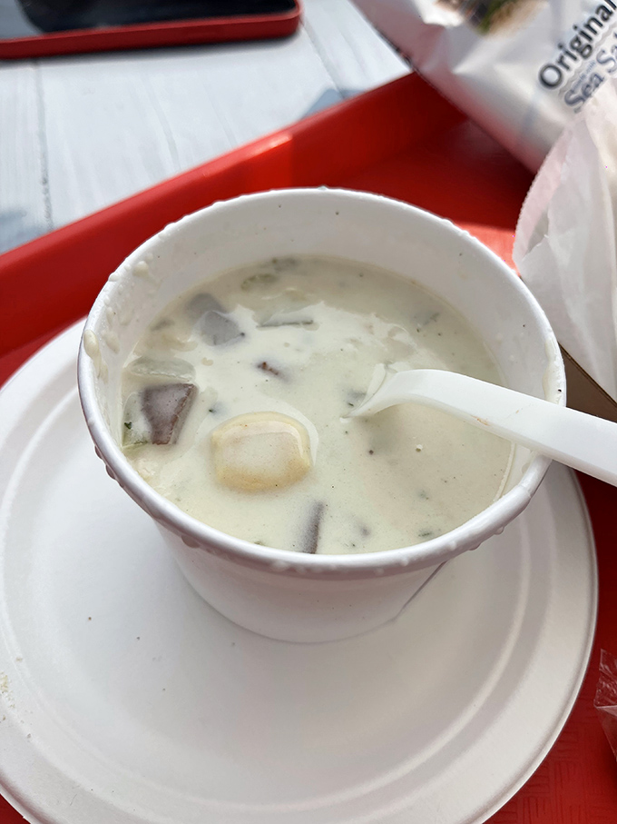 Creamy clam chowder that strikes the perfect balance &ndash; substantial enough to satisfy, yet light enough to leave room for pie.