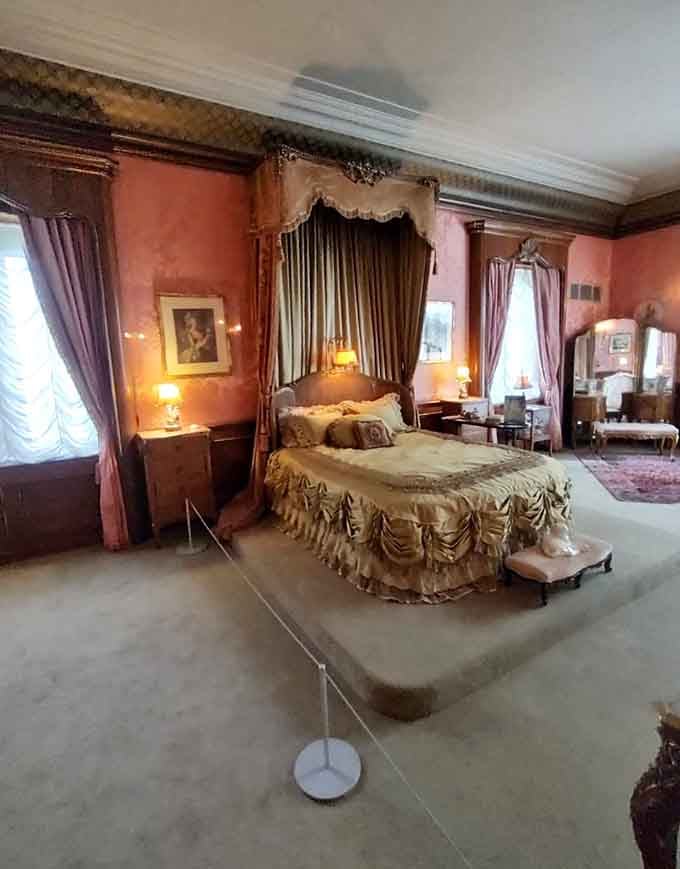 A bedroom fit for royalty, or at least someone who never has to worry about hitting snooze multiple times.
