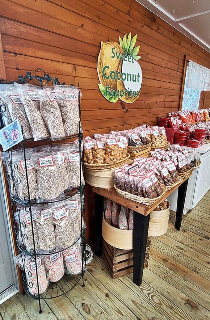 The coconut section offers a tropical vacation for your taste buds, with treats that would make even the most dedicated coconut skeptic reconsider.