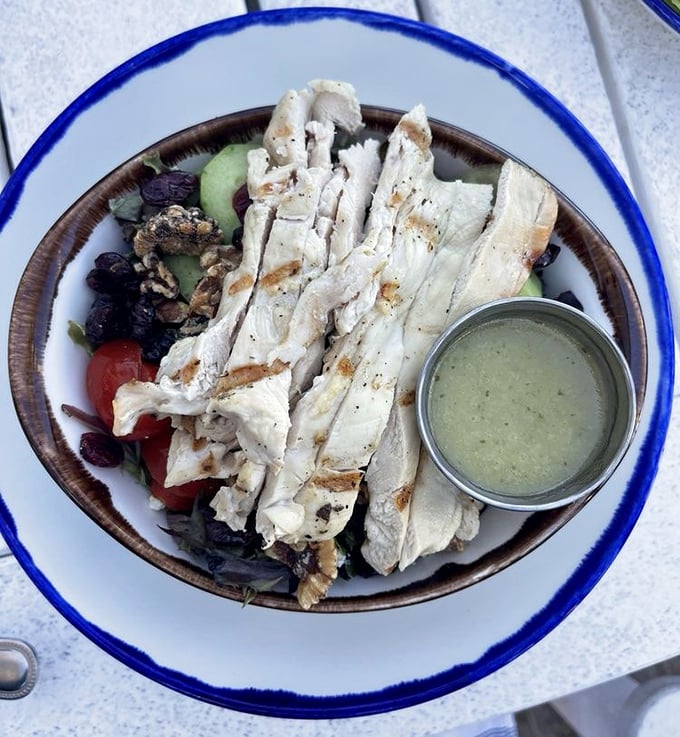 Even salads shine here&mdash;this cranberry walnut creation with grilled chicken offers a lighter option without sacrificing satisfaction.