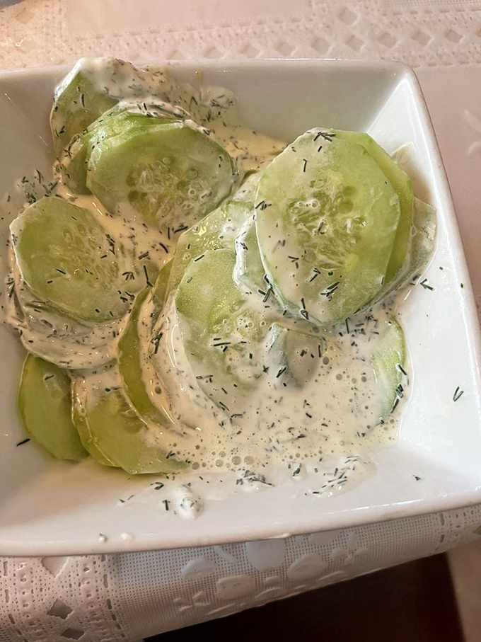 Cool as a... well, cucumber &ndash; these delicate slices swimming in creamy dill dressing offer the perfect refreshing counterpoint to hearty Polish mains.