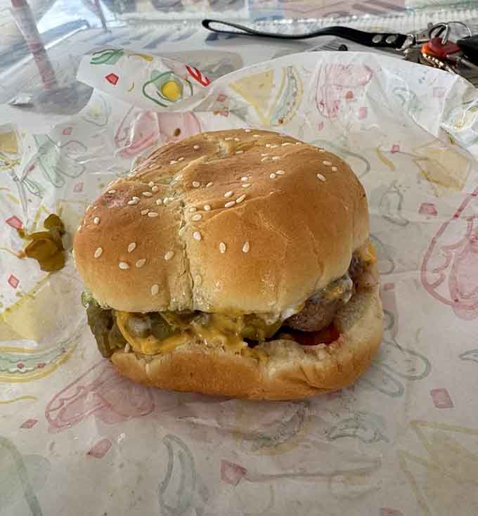 Green chile cheeseburger bringing Southwestern flavor to classic diner fare, because Arizona knows what it's doing with peppers.