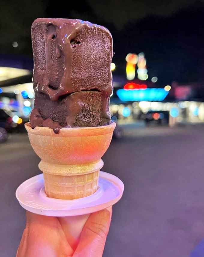 The chocolate-dipped ice cream cone stands tall and proud, a sweet finale that's been cooling down Chicagoans on hot summer nights for generations.