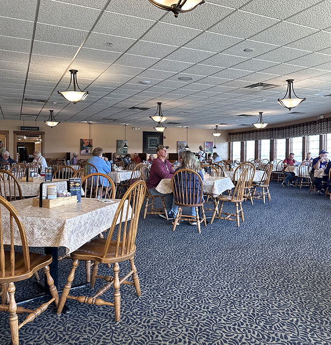 The dining room hums with the sound of happy eaters &ndash; wooden chairs and simple decor letting the food remain the undisputed star of the show.
