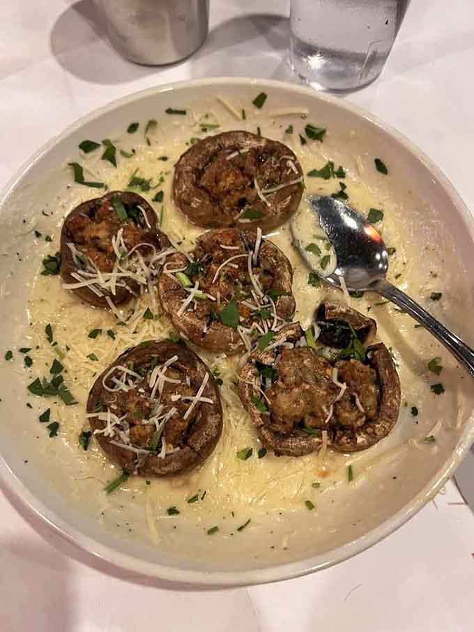 These stuffed mushrooms are basically little flavor bombs disguised as vegetables, making you feel virtuous while eating something utterly indulgent.