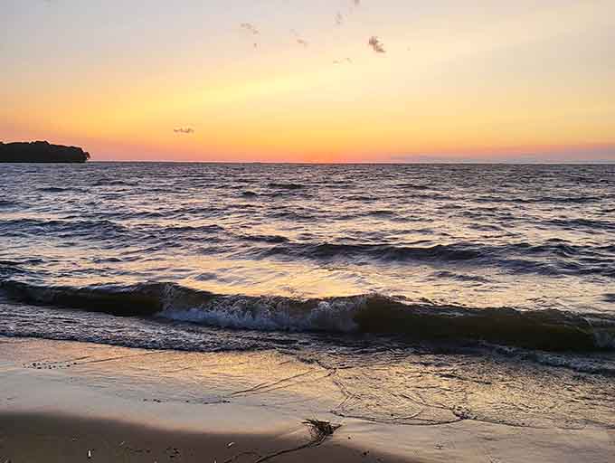 Sunset over Mille Lacs Lake paints the sky in colors that make you forget about checking your phone for a blessed few minutes.