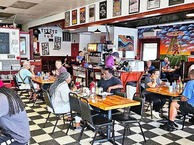 Where Tuesday morning breakfast feels like Saturday brunch. The conversations at these tables have probably solved most of the world's problems.