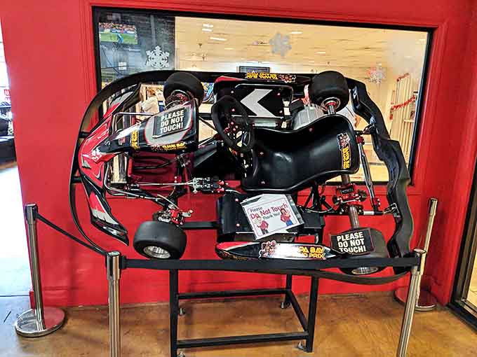 The anatomy of speed &ndash; this display kart shows what's under the hood without the distraction of actually having to control it.