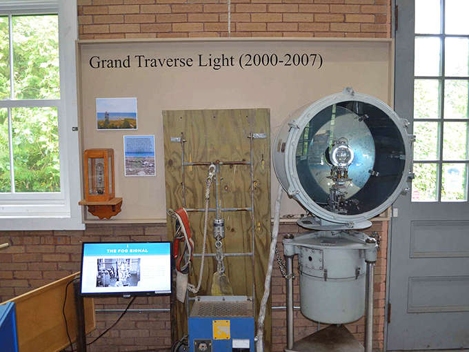 This preserved lighthouse lens represents the cutting-edge technology that revolutionized maritime safety in the 19th century.