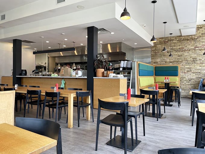 Light-filled and inviting, the dining area strikes that perfect balance between modern design and genuine warmth that makes you want to linger.