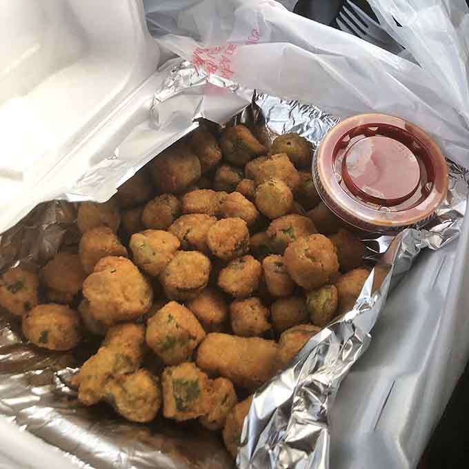 Fried okra that converts skeptics into believers, one crispy, seasoned nugget at a time, Southern comfort perfected.