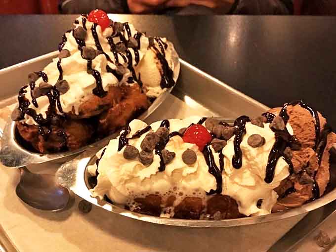 Desserts here don't mess around, arriving as towering monuments to indulgence that make your previous meal choices seem almost healthy.