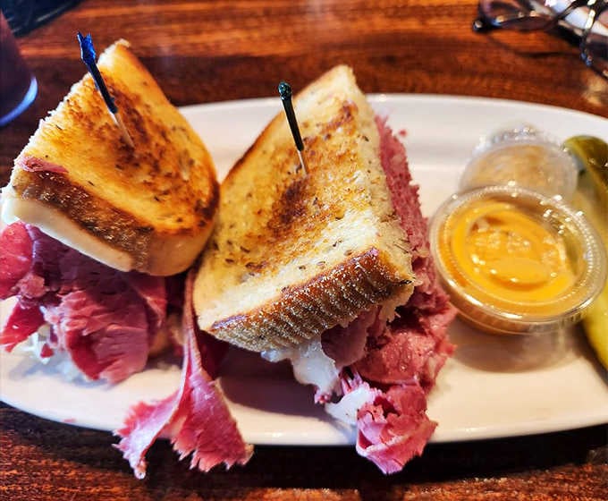 The Reuben that launched a thousand food pilgrimages &ndash; sauerkraut and corned beef in perfect harmony.