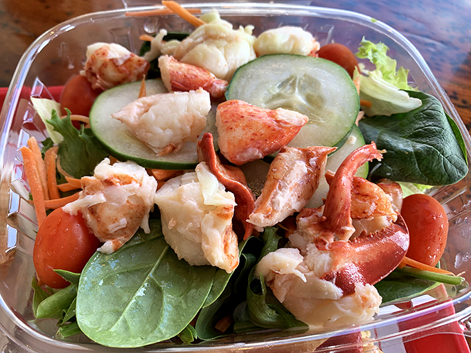 A lobster salad that proves healthy eating doesn't mean sacrificing flavor – fresh greens playing host to chunks of sweet lobster meat.