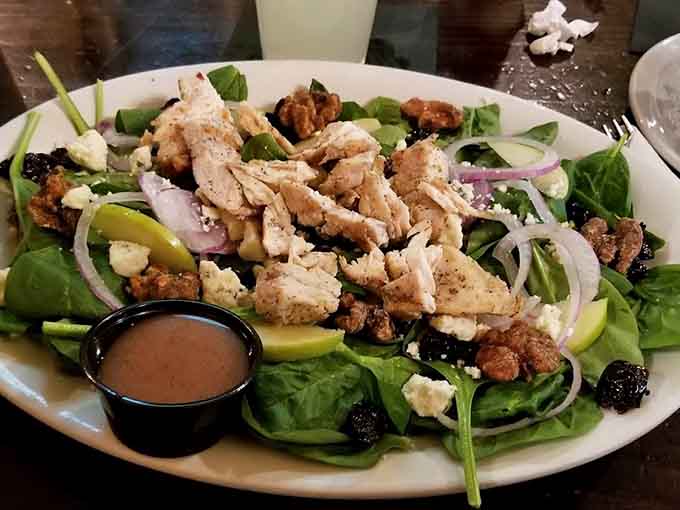 Fresh greens, grilled chicken, and colorful toppings prove that even Irish pubs know how to deliver a salad that's anything but boring.