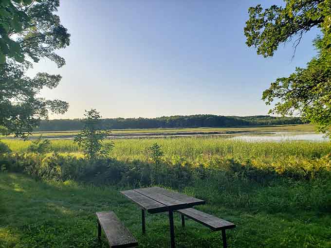 Lakeside picnics hit differently when your dining room view includes water, wildlife, and endless fall colors.