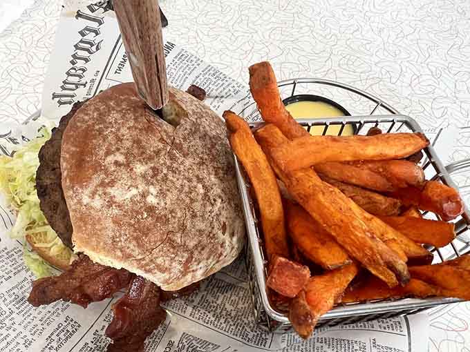 Sometimes a burger and fries is all you need, especially when they look this good together.