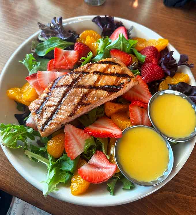 A grilled salmon salad so vibrant and fresh, it makes eating your greens feel like a celebration.