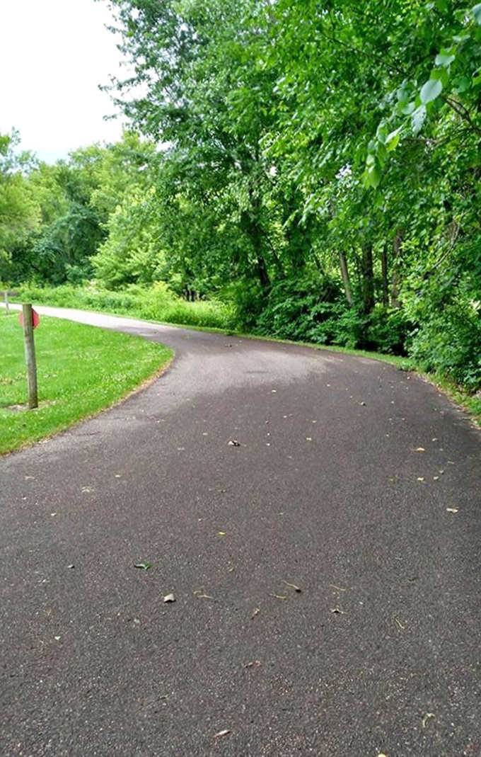 The Root River State Trail curves gently through lush greenery, inviting cyclists and walkers to discover what's around the next bend.