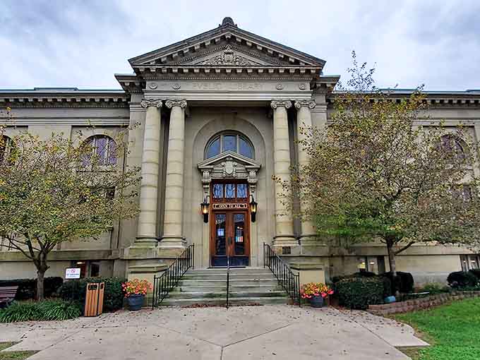 Scioto County Public Library stands as a temple to knowledge, its classical columns promising adventures that require no passport &ndash; just a library card.