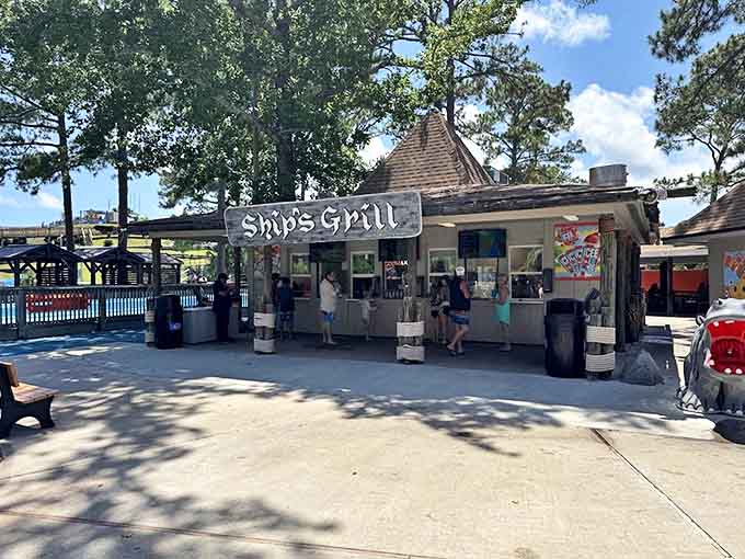 Ship's Grill: Where burgers taste like gourmet cuisine after you've conquered every water slide in the park twice.