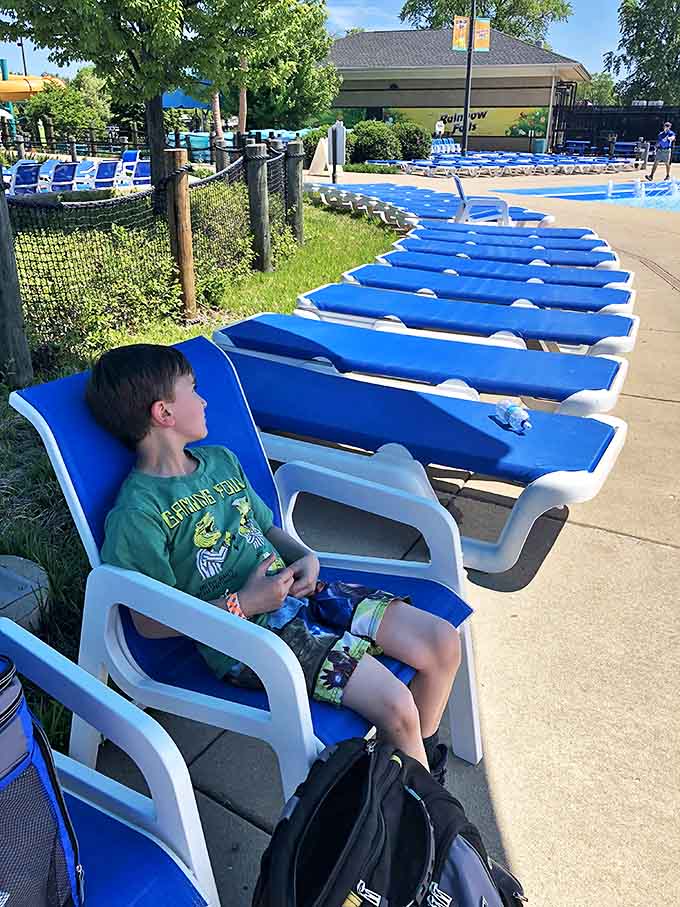 Sun loungers lined up like soldiers ready for duty, offering the perfect spot to work on your tan or your nap game.