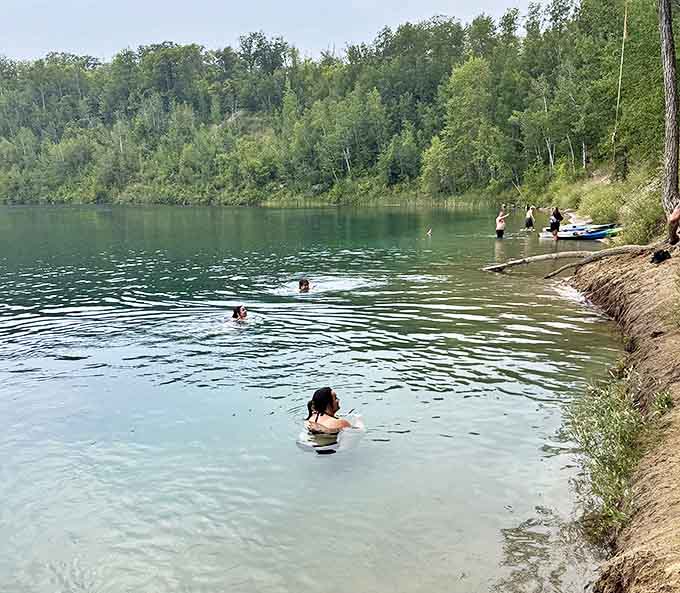 Swimmers discover the ultimate refreshment &ndash; Tioga's mineral-rich waters offer a cooling embrace that no backyard pool could match.