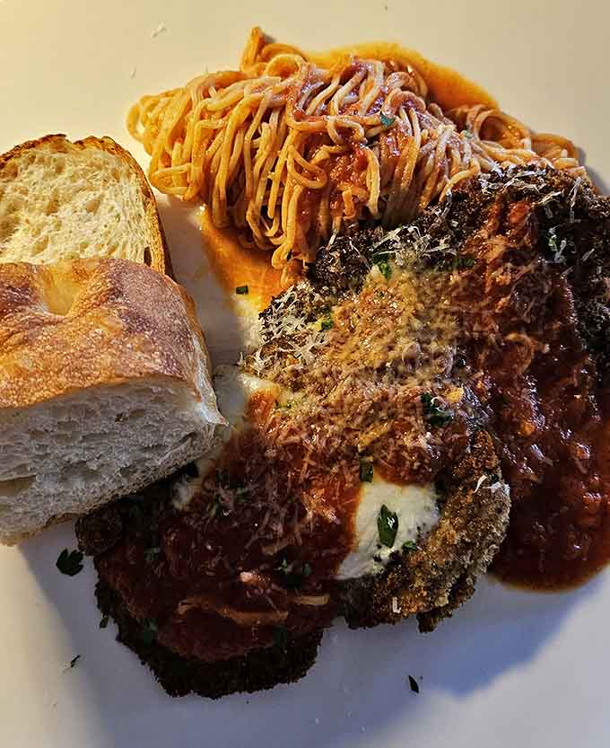 Veal parmigiana with pasta proves that Italian-American classics never go out of style.