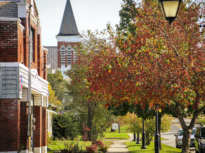 Autumn's fiery display frames Poultney's church steeple, creating a scene that would make even the most jaded leaf-peeper reach for a camera.
