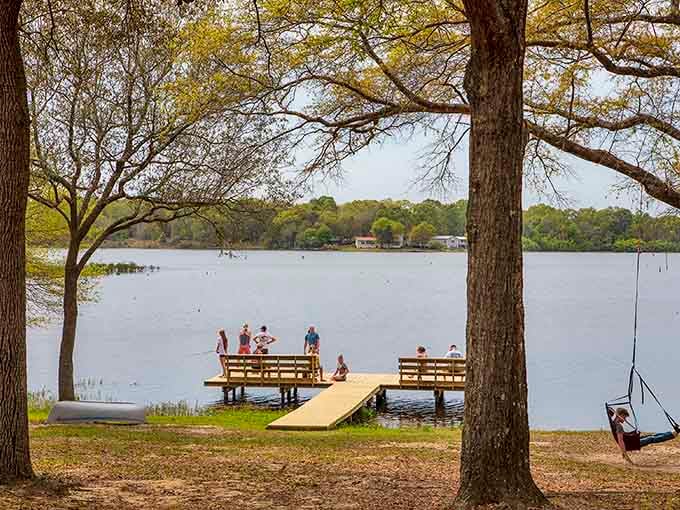 Where fishing dreams and reality meet, this weathered platform has witnessed countless "almost caught it" stories.