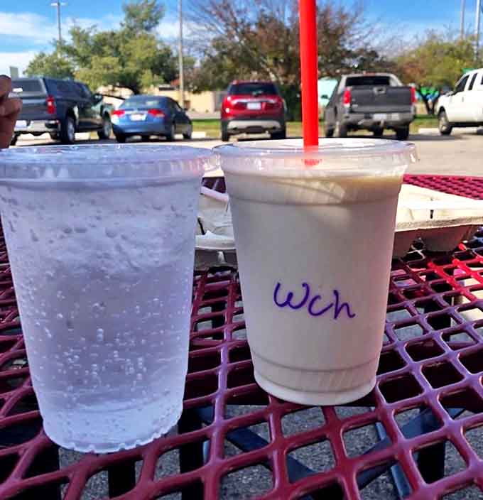 Two cups of happiness &ndash; one clear, one creamy. Ray's shakes maintain their perfect consistency from first sip to last, a rare achievement in shake engineering.