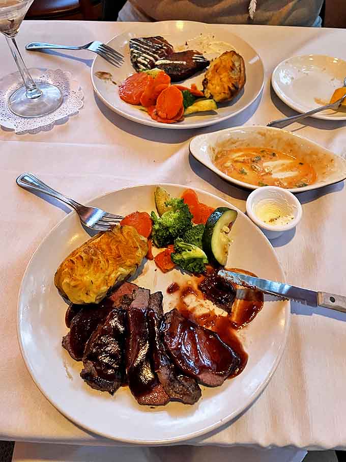 Wild game tamed by expert hands &ndash; rich, earthy flavors complemented by vegetables that taste like they were picked this morning.