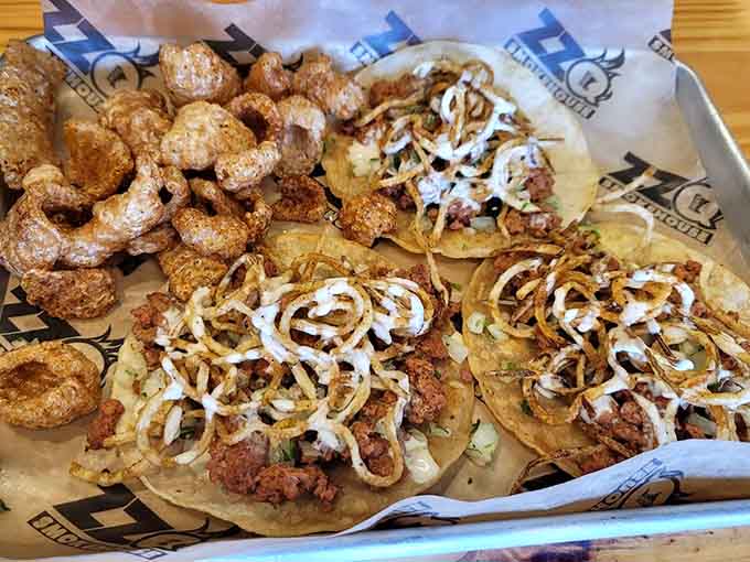 Tacos filled with smoked meat and topped with all the fixings, because barbecue doesn't have to stay between two slices of bread.
