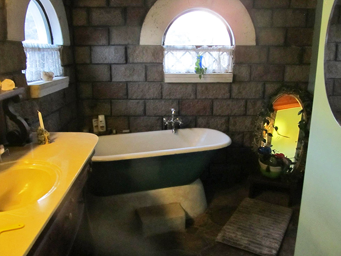 Even the bathrooms maintain the fantasy &ndash; a clawfoot tub beneath arched windows offers soaks with spectacular views.