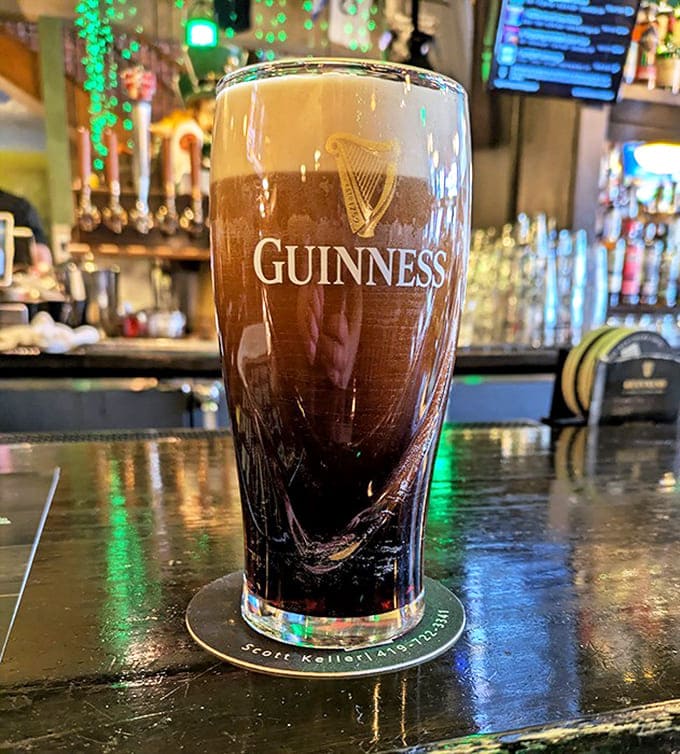 Nothing complements O'Riley's food better than a cold beer, served in their DORA cups for downtown Brookville enjoyment.