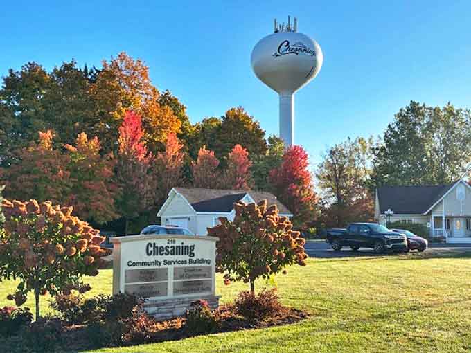 The Community Services Building with its autumn colors shows that even functional spaces can be welcoming when someone takes the time to care.
