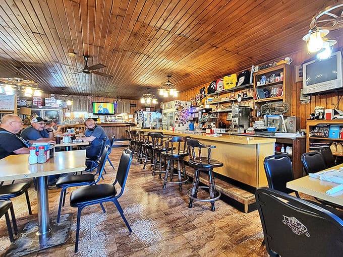 The dining room hums with the comfortable rhythm of clinking silverware, friendly conversation, and the occasional burst of laughter.