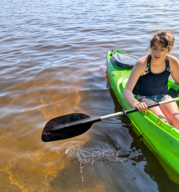 Gliding across glass-like waters in a kayak &ndash; nature's version of meditation with the added bonus of arm exercise.