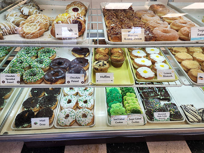 The display case &ndash; where dreams and diet plans go to battle. Spoiler alert: dreams win every time at Rush City Bakery.
